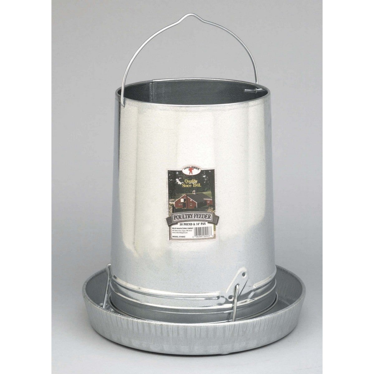 Miller Manufacturing Galvanized 30# Hanging Poultry Feeder with Cover ...
